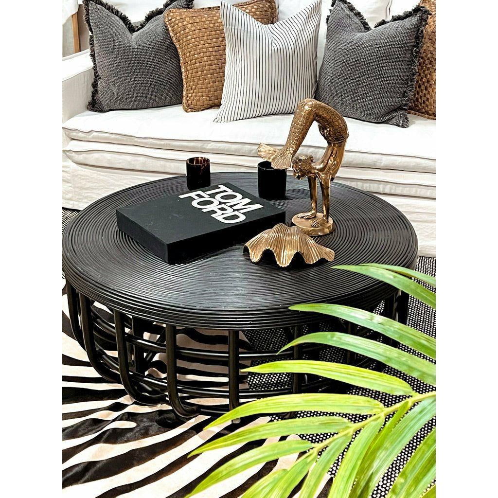 Black Rattan Coffee Table | The Styling Republic