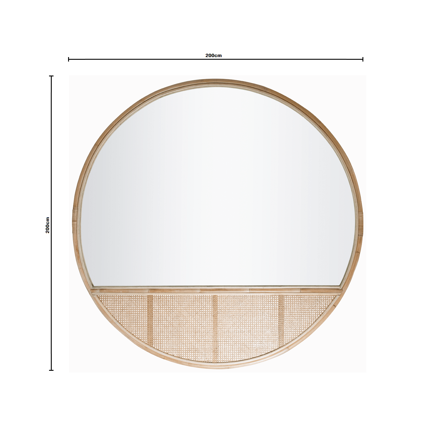 Extra Large Round Natural Rattan Mirror | The Styling Republic