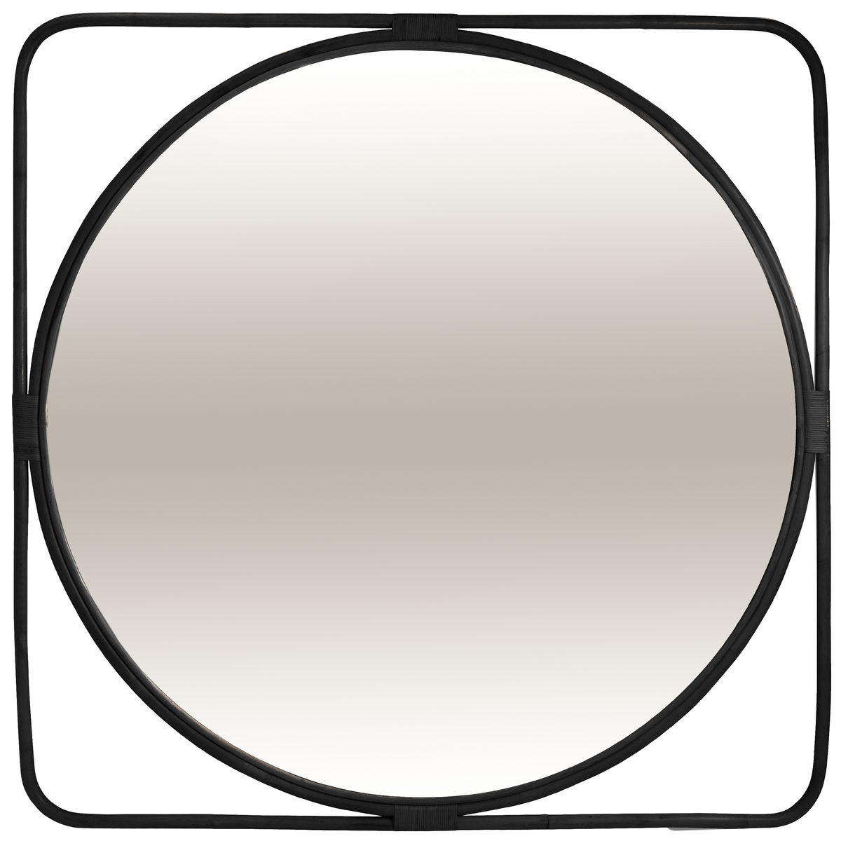 Square Frame Black Rattan Mirror | The Styling Republic