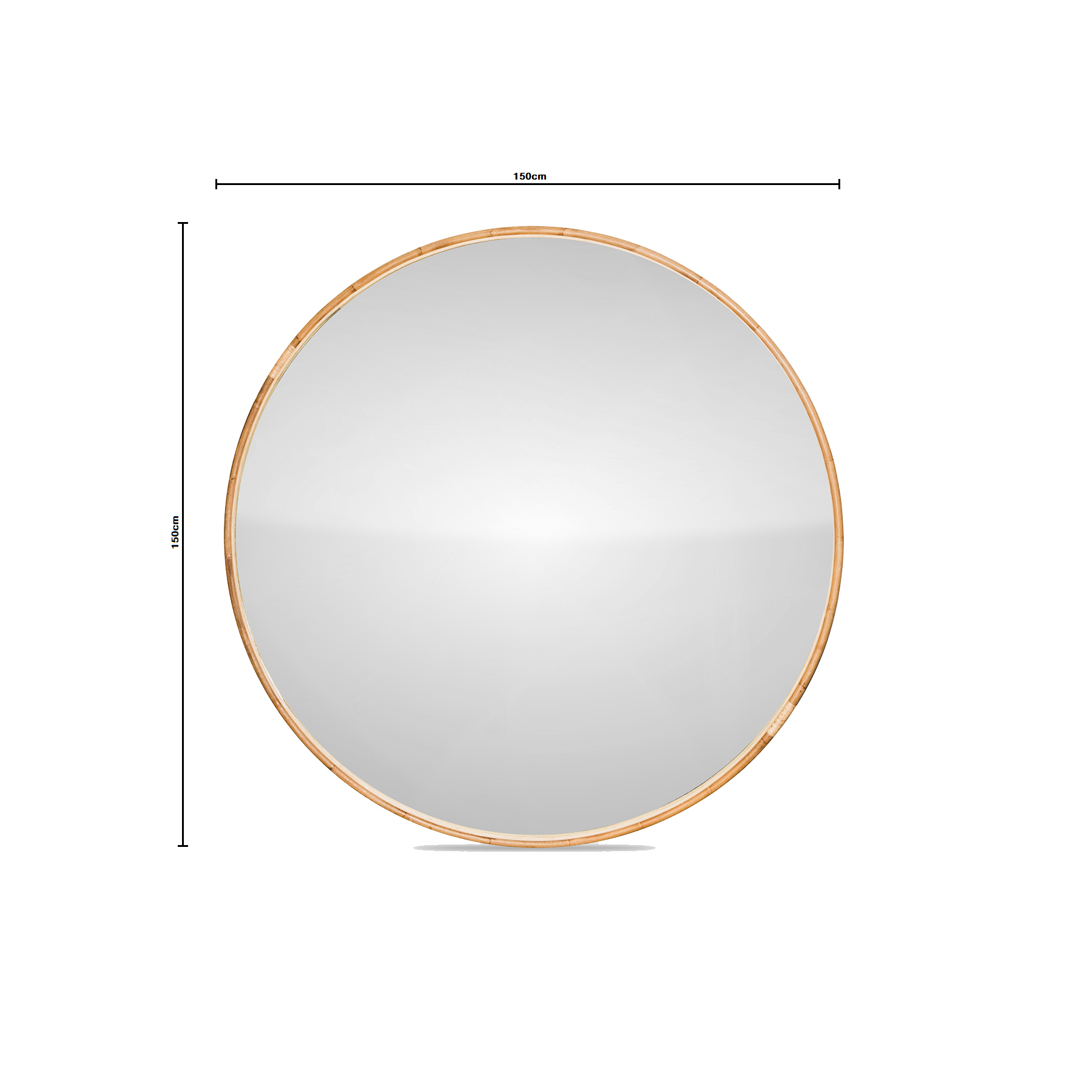 Zoe | Extra Large Round Mirror Rattan Natural | The Styling Republic